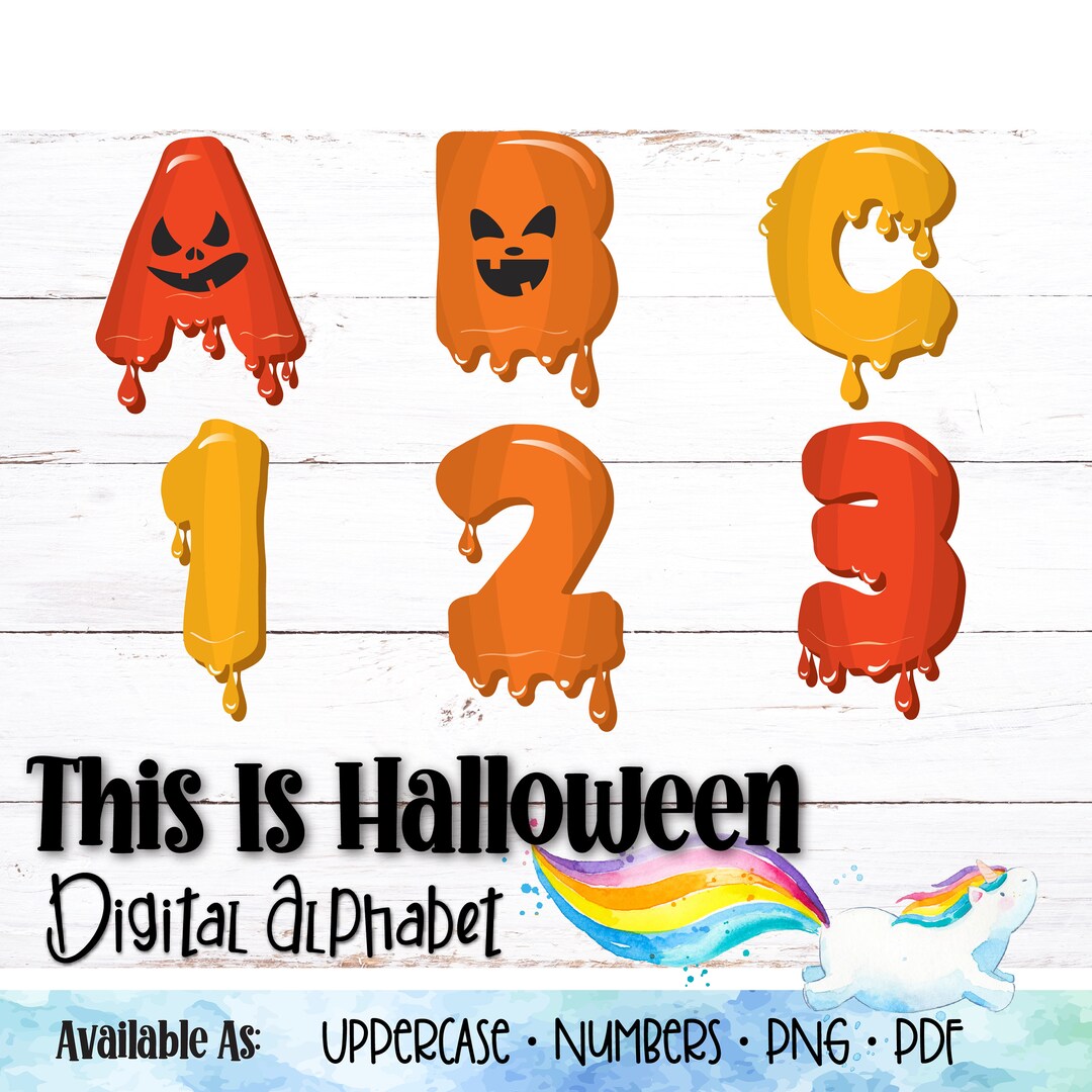 Halloween Pumpkin Face Alphabet Clipart Digital Download, Halloween ...