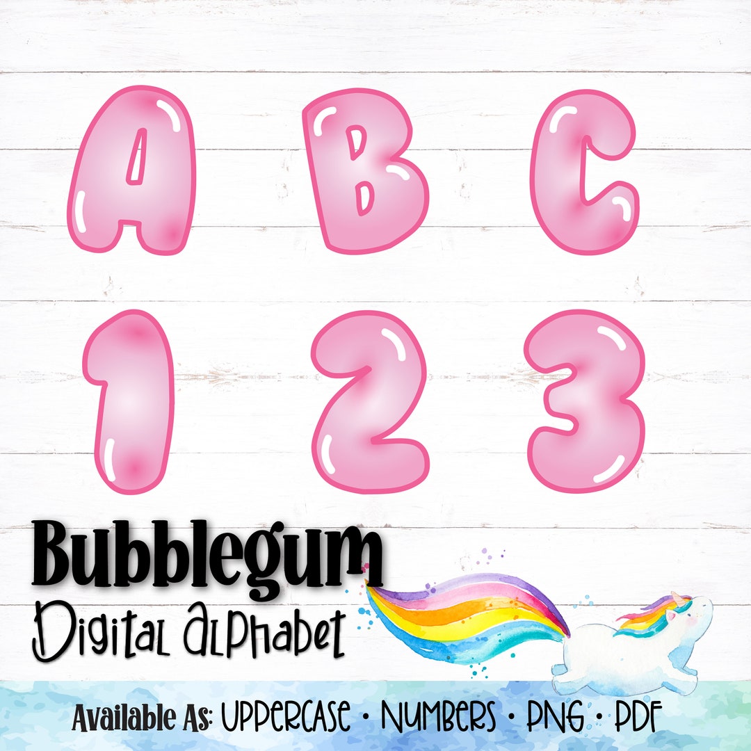 Printable Digital Alphabet Letters, Bubble Letters, Bubble Alphabet ...