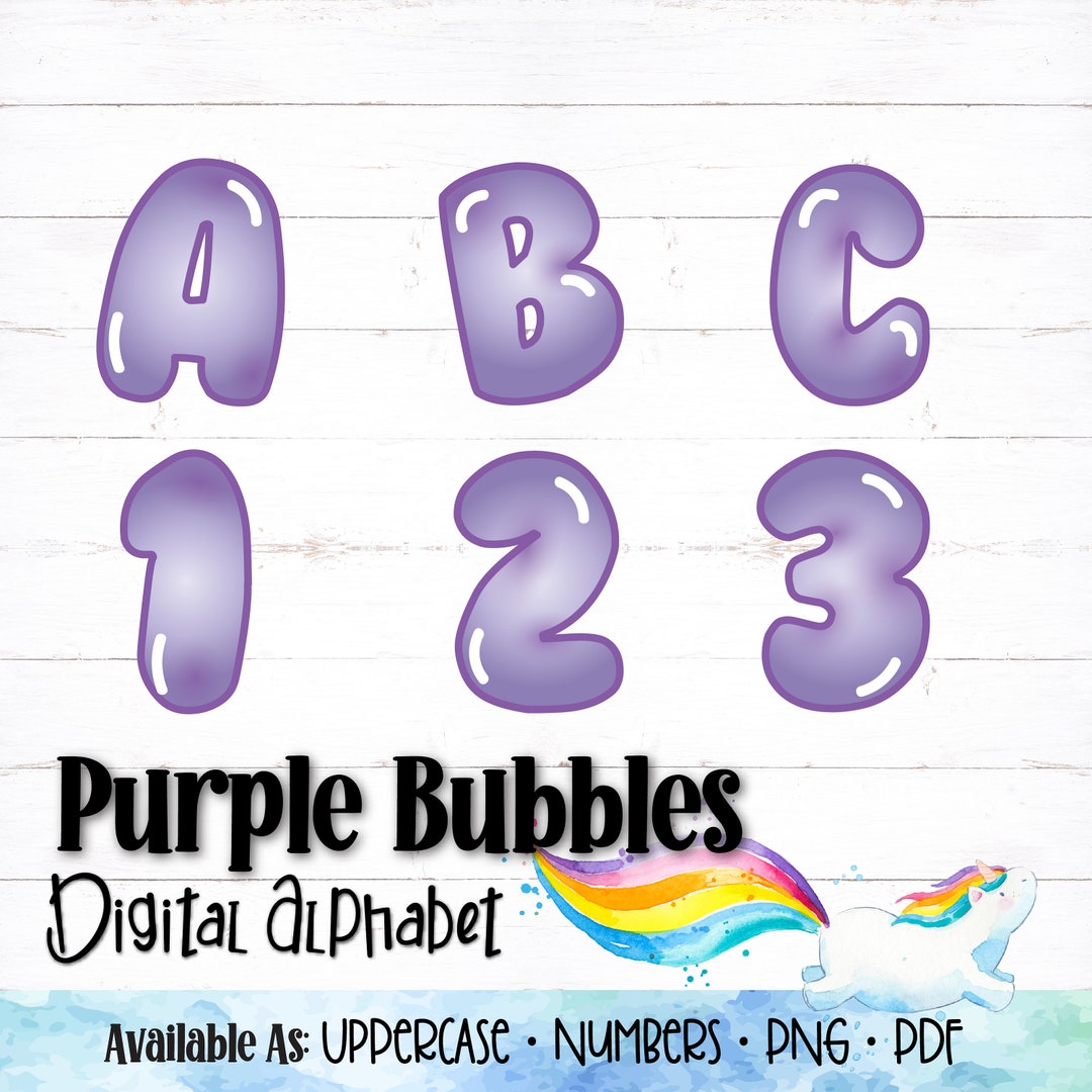 Printable Digital Alphabet Letters, Bubble Letters, Puff Alphabet ...