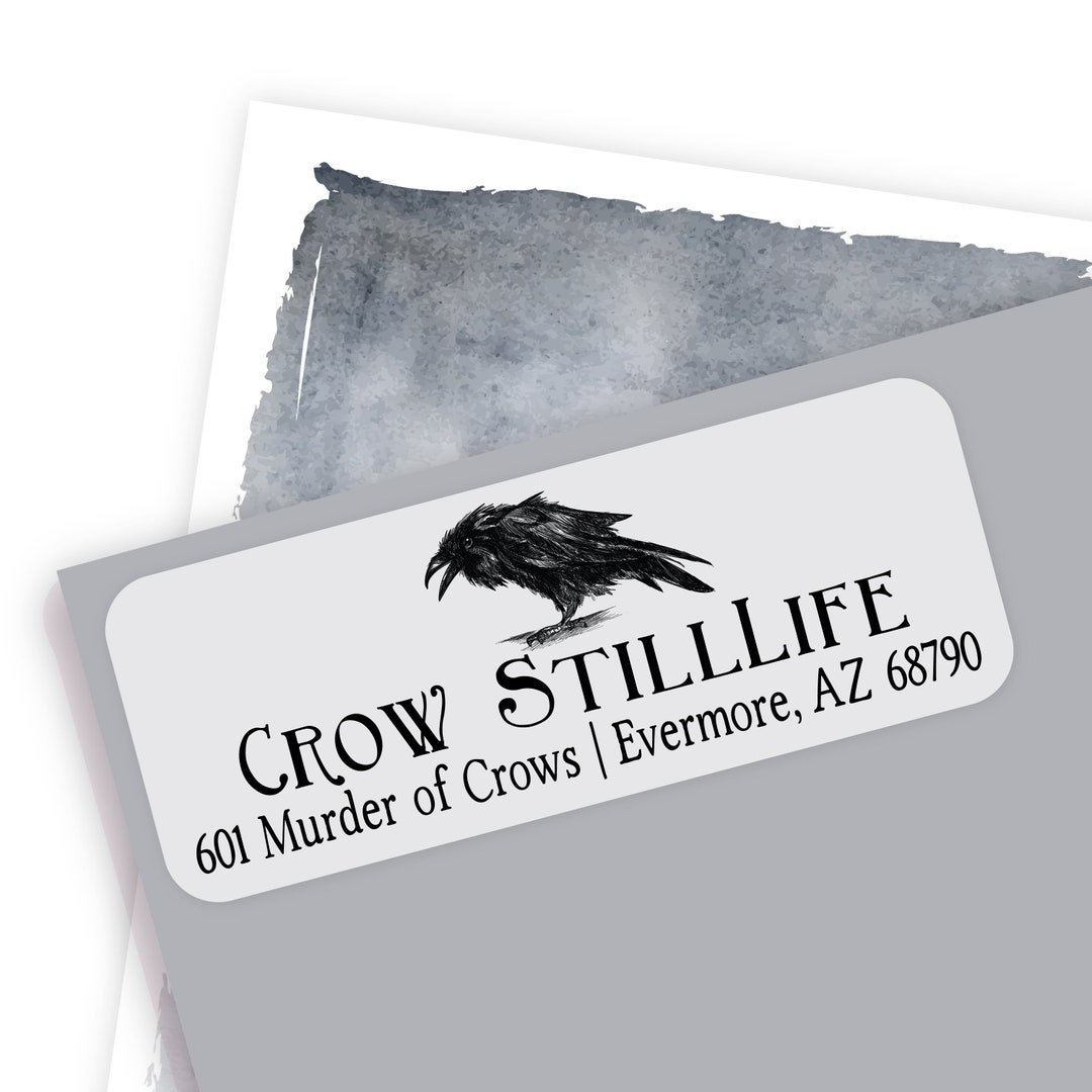 Gothic Raven Address Labels, Witchy Crow Envelope Stickers - Etsy
