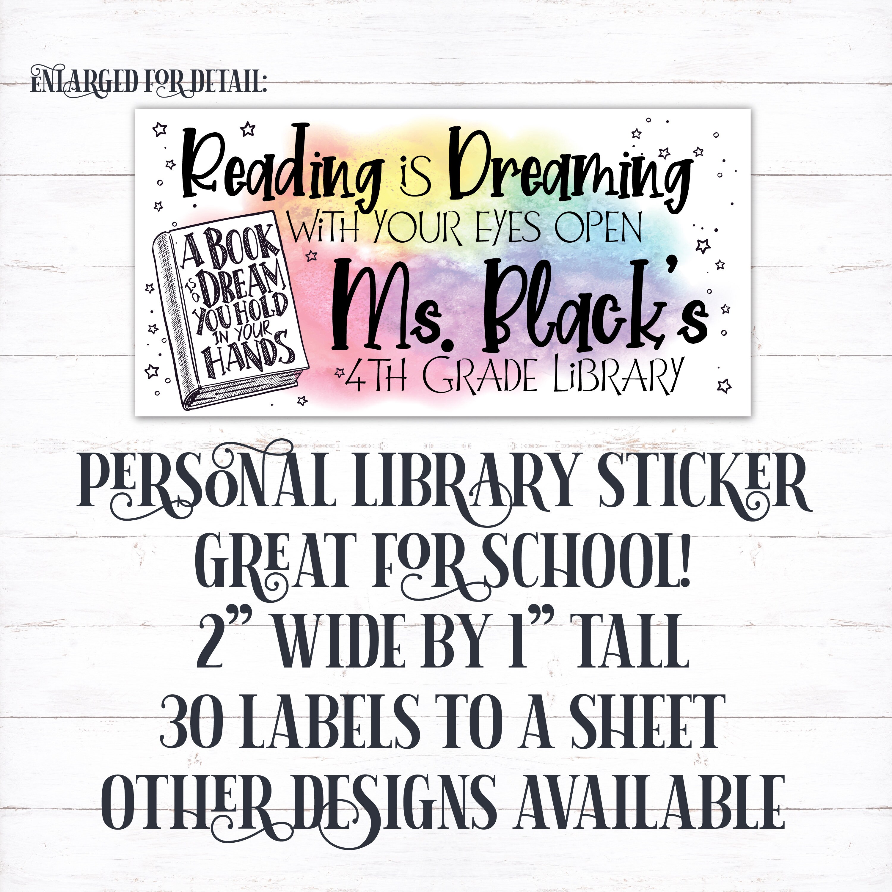 Book Sticker Library Sticker This Book Belongs To back to | Etsy