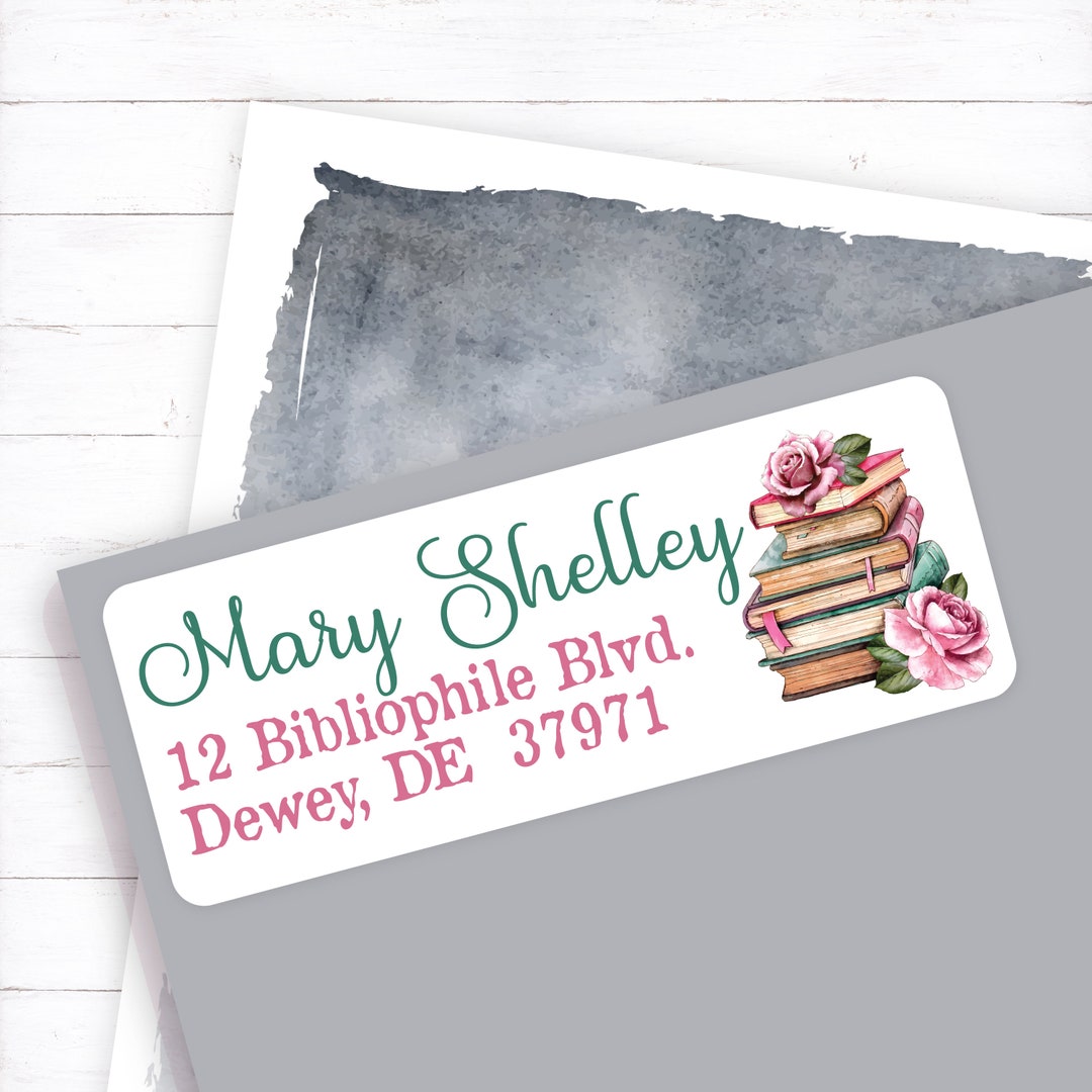 Book address label, library address label, book lover label, book lover ...