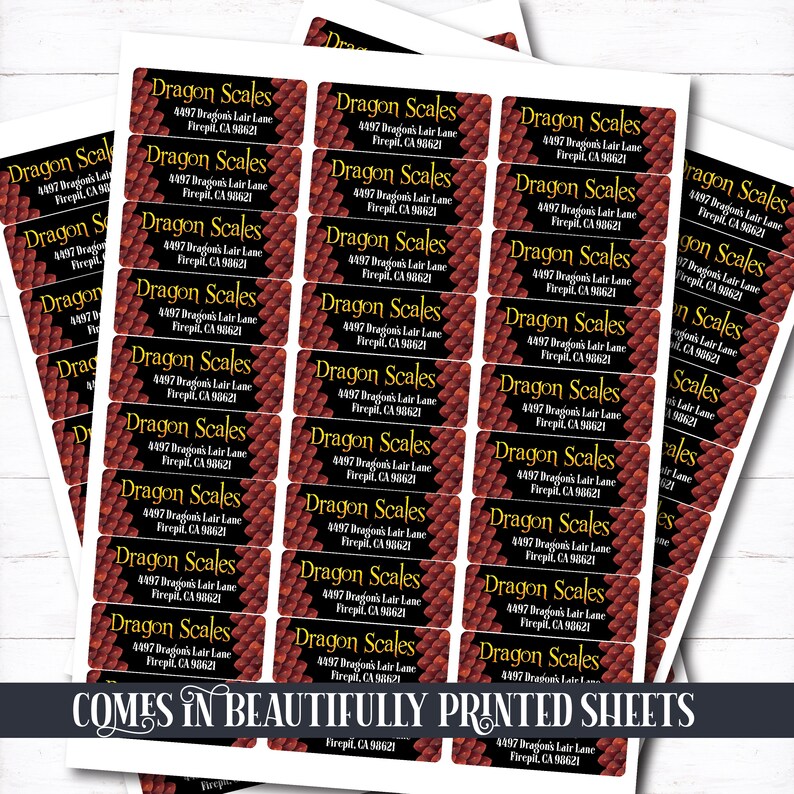 Dragon Scales Address Label Dragon Address Label Fantasy - Etsy