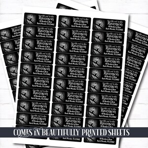 Gothic Address Label, Gothic Raven, Raven, Crow Address Sticker, Witchy ...