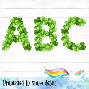 Shamrock Printable Digital Alphabet Letters, Printable Numbers ...