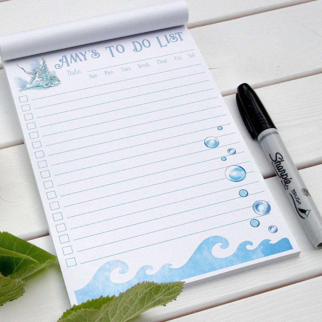 Mermaid to Do List Pad, to Do Notepad, Mermaid List, Task List ...