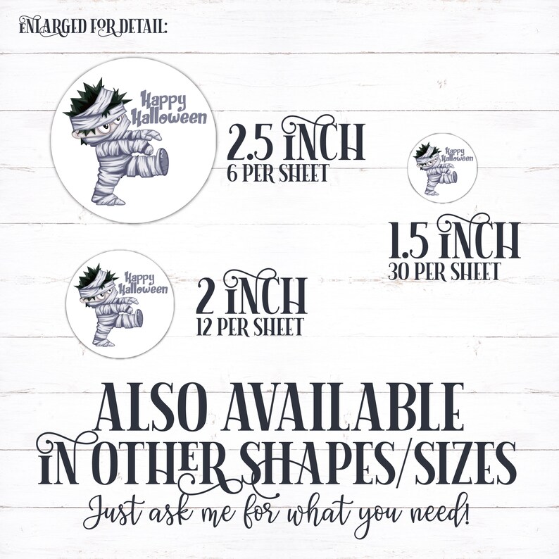 Halloween Sticker Treat Bag Sticker Mummy Sticker Happy - Etsy