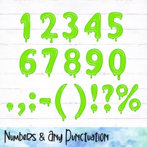 Green Slime Printable Digital Alphabet Letters, Green Letters, Slime ...