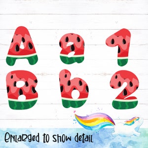 Watermelon Alphabet Clipart, Summer Digital Alphabet, Bulletin Board ...