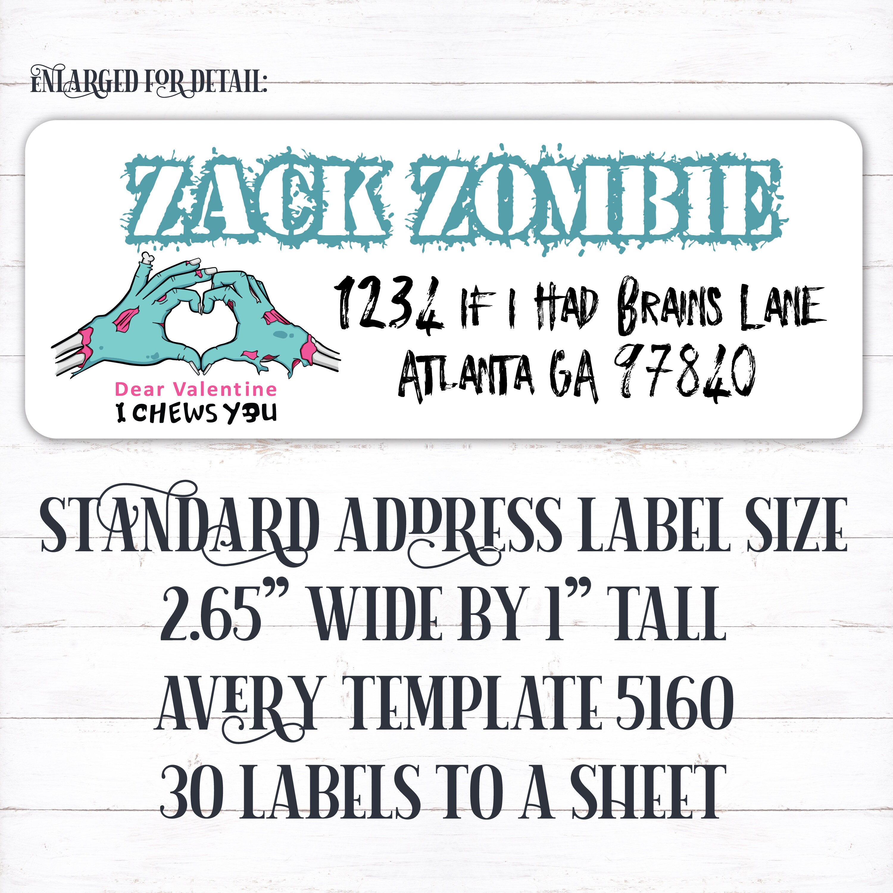 Zombie address labels zombie address zombie return zombie | Etsy