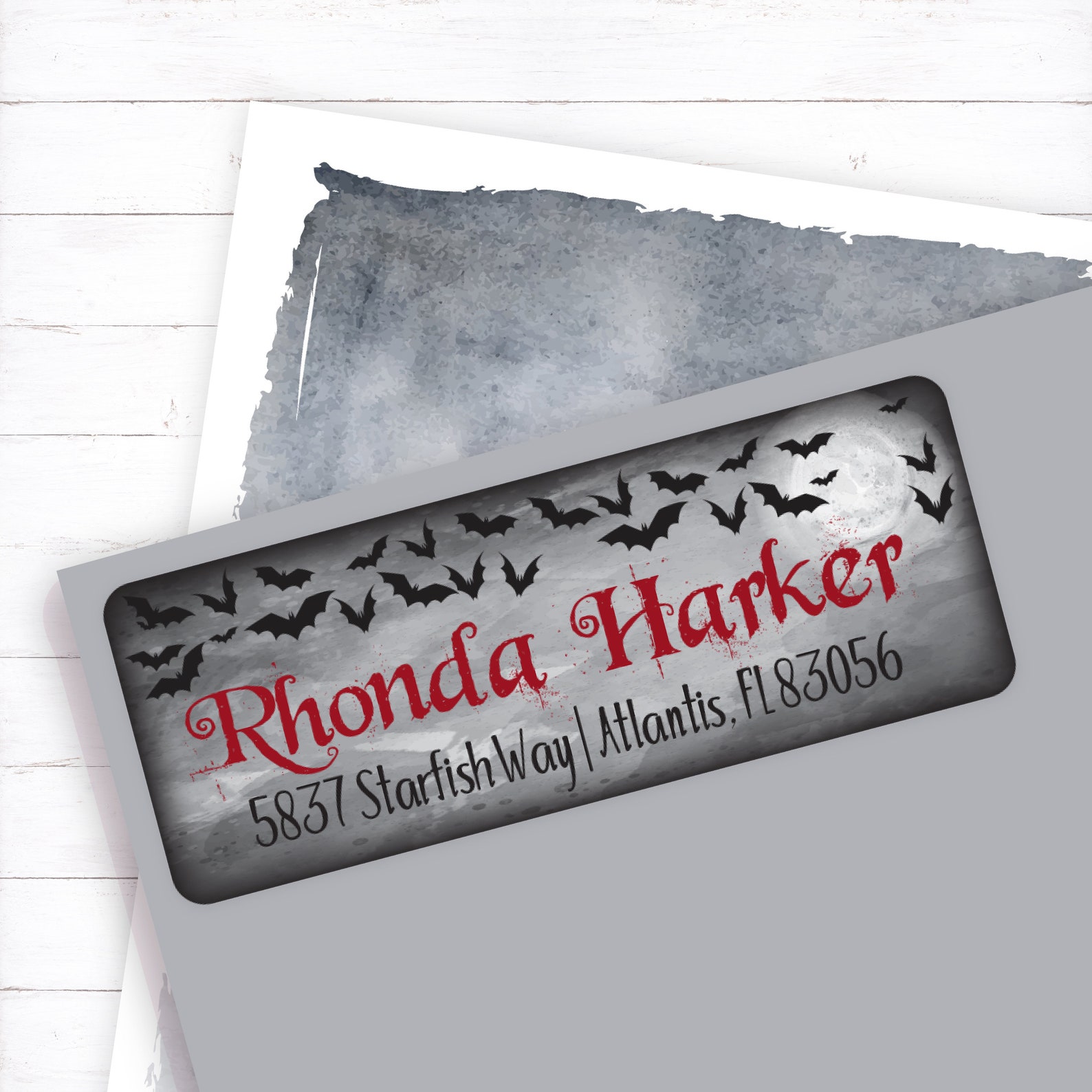 Bat Address Label Gothic Address Label Dark Address Label - Etsy