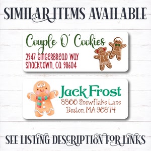 Cute Gingerbread Man Christmas Address Label, Holiday Gingerbread ...