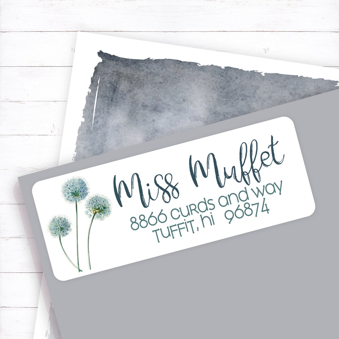 Dandelion Address Label, Wild Flower Envelope Label, Dandelion Wish ...