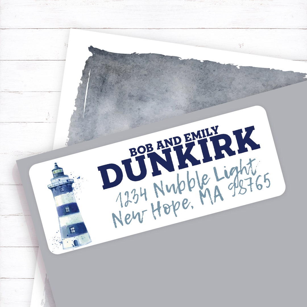 Watercolor Nautical Theme Lighthouse Address Labels, We've Moved ...