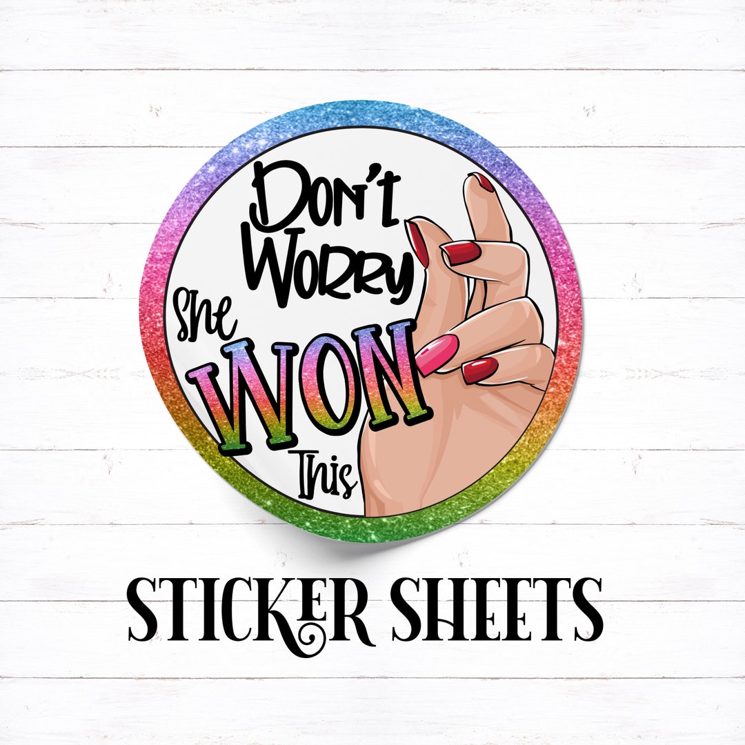 She Won This Stickers, Gift Sticker, Prize Sticker, Nail Mail Stickers ...