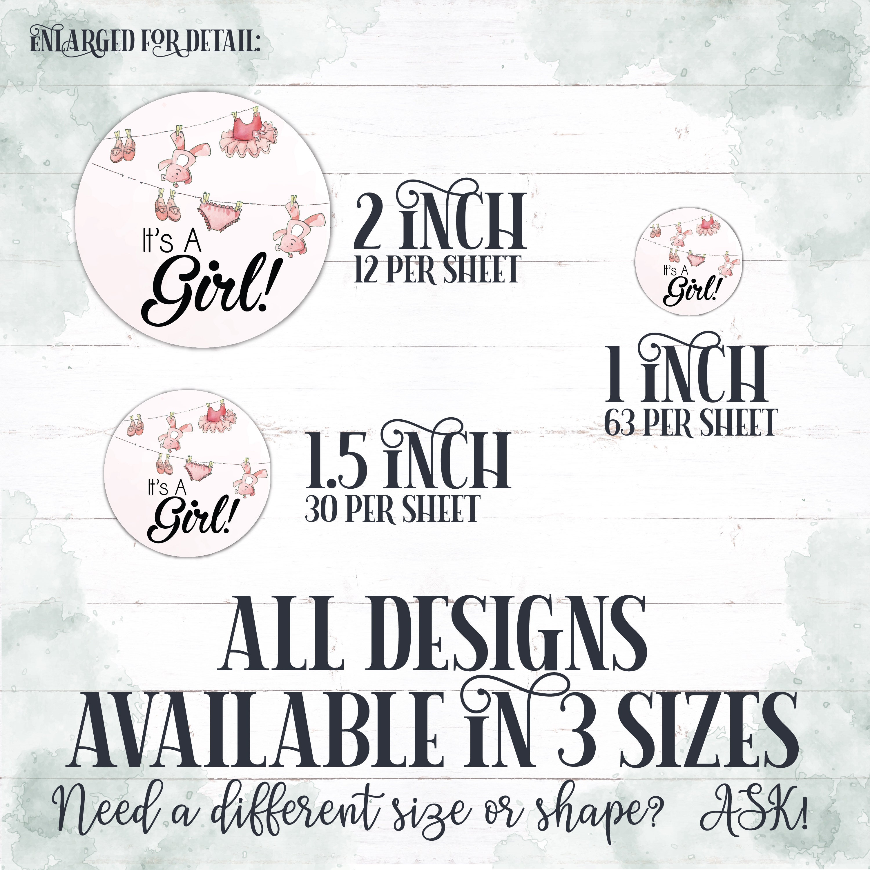 Its A Girl Stickers Round Stickers Baby Shower Labels Baby | Etsy