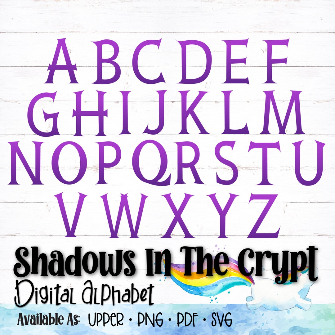 Printable Digital Alphabet Letters, Halloween Letters, Scary Alphabet ...