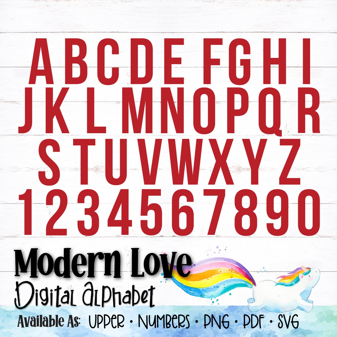 Printable Digital Alphabet Letters, Printable Numbers, Printable ...