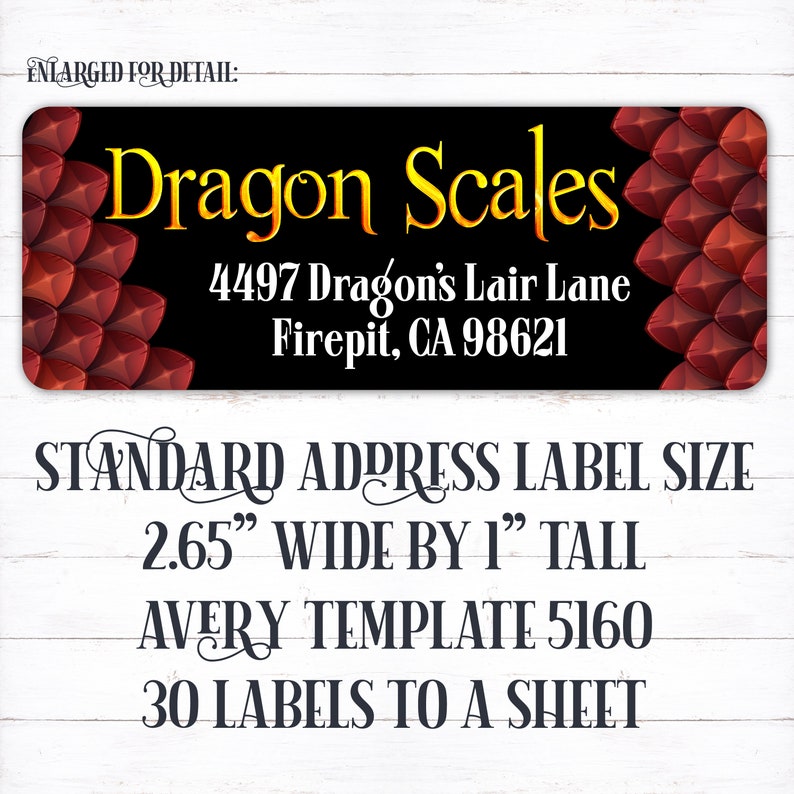 Dragon Scales Address Label Dragon Address Label Fantasy - Etsy