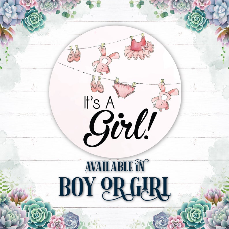 Its A Girl Stickers Round Stickers Baby Shower Labels Baby | Etsy