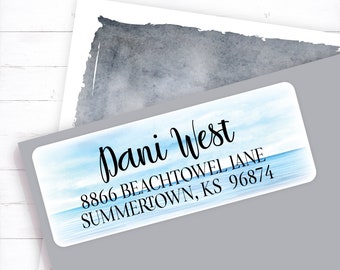 Beach Address Label - Etsy