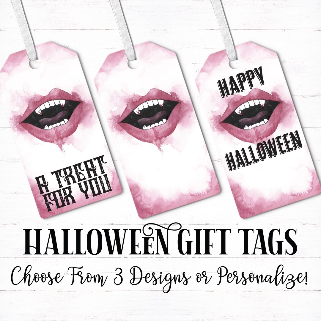 Halloween Gift Tag Vampire Gift Vampire Tag Gift Tag Scary - Etsy