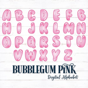 Printable Digital Alphabet Letters Bubble Letters Bubble - Etsy