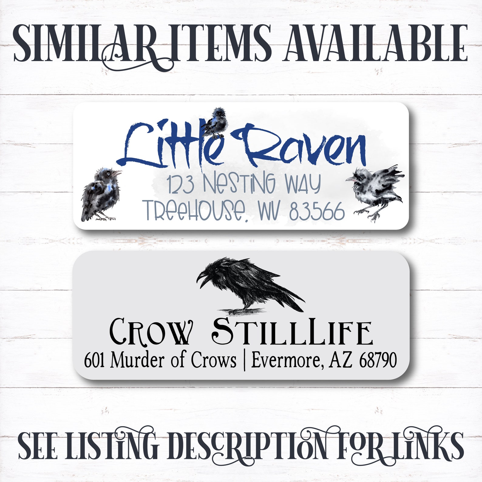 Gothic Address Label, Gothic Raven, Raven, Crow Address Sticker, Witchy ...