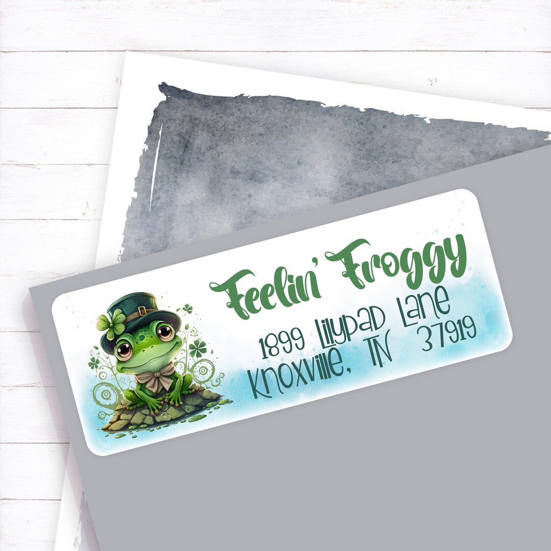 Saint Patrick's Day Frog Address Label, Fun Frog Address Sticker, Frog ...