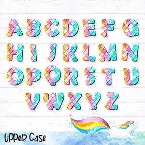 Printable Digital Alphabet Letters, Printable Letters, Mermaid Alphabet ...