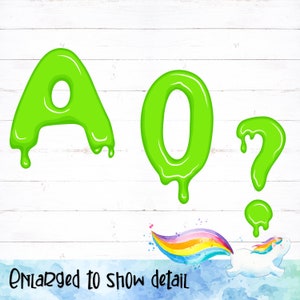 Green Slime Printable Digital Alphabet Letters, Green Letters, Slime ...