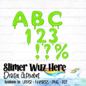 Green Slime Printable Digital Alphabet Letters, Green Letters, Slime ...