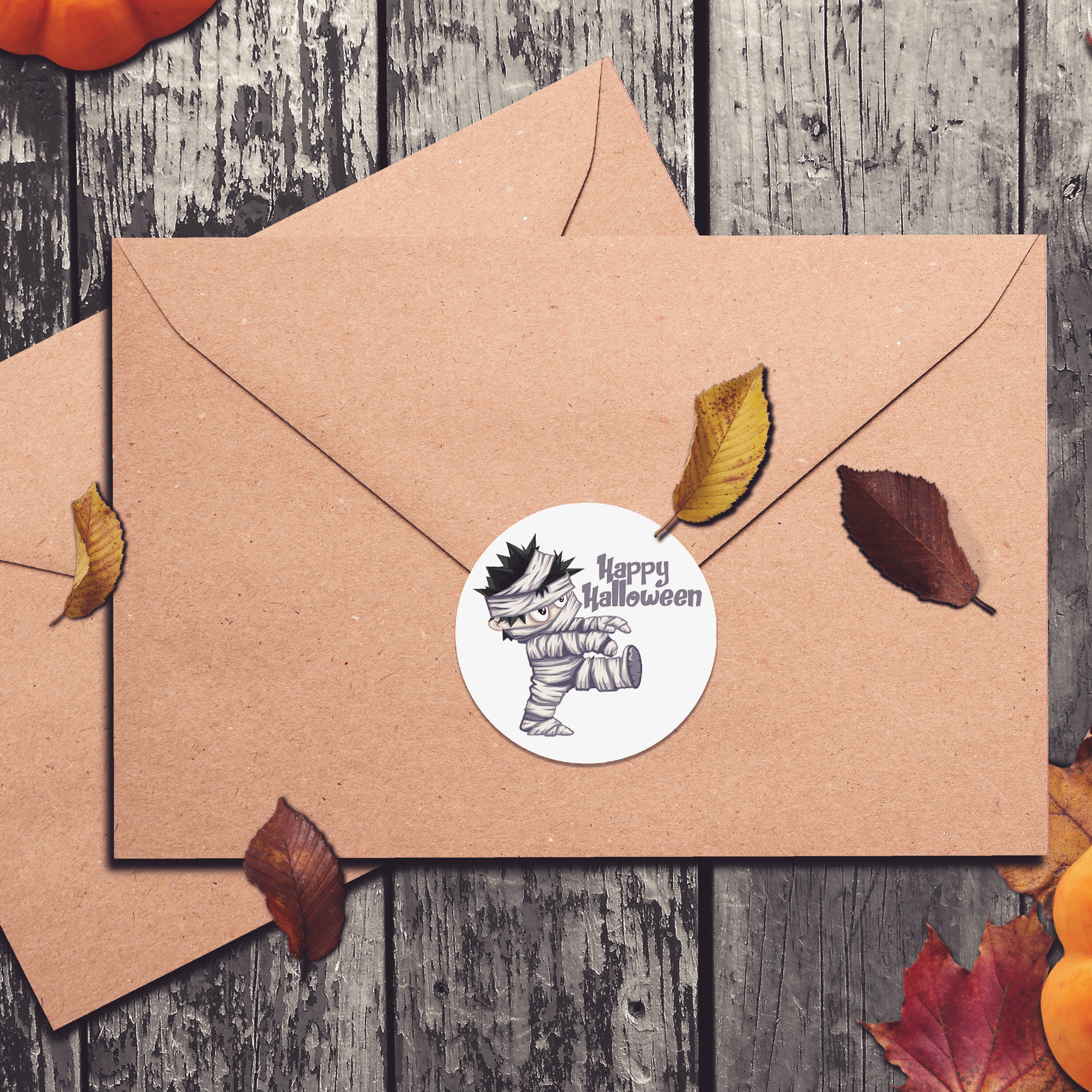 Halloween Sticker Treat Bag Sticker Mummy Sticker Happy | Etsy