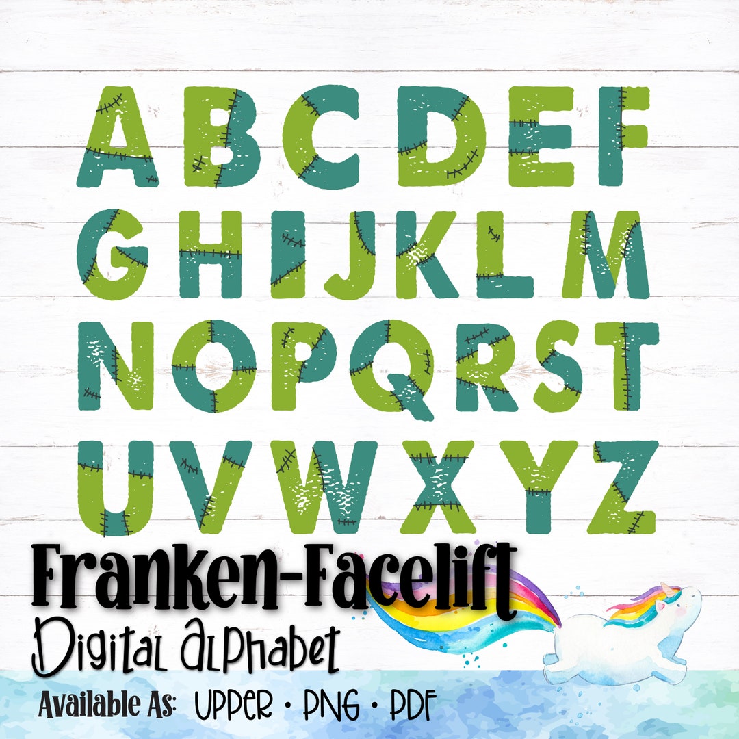 Fun Frankenstein Printable Digital Alphabet Letters, Halloween Letters ...