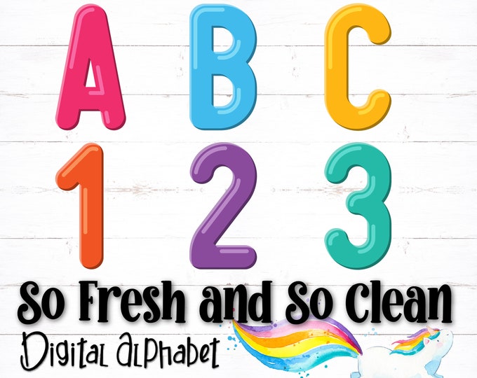 Modern Rainbow Printable Digital Alphabet Letters, Rainbow Letters ...
