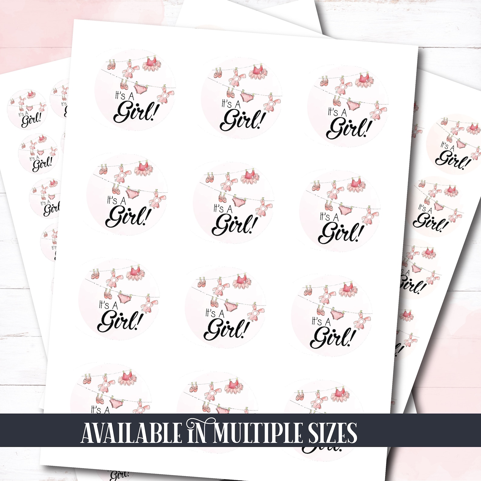 Its A Girl Stickers Round Stickers Baby Shower Labels Baby | Etsy