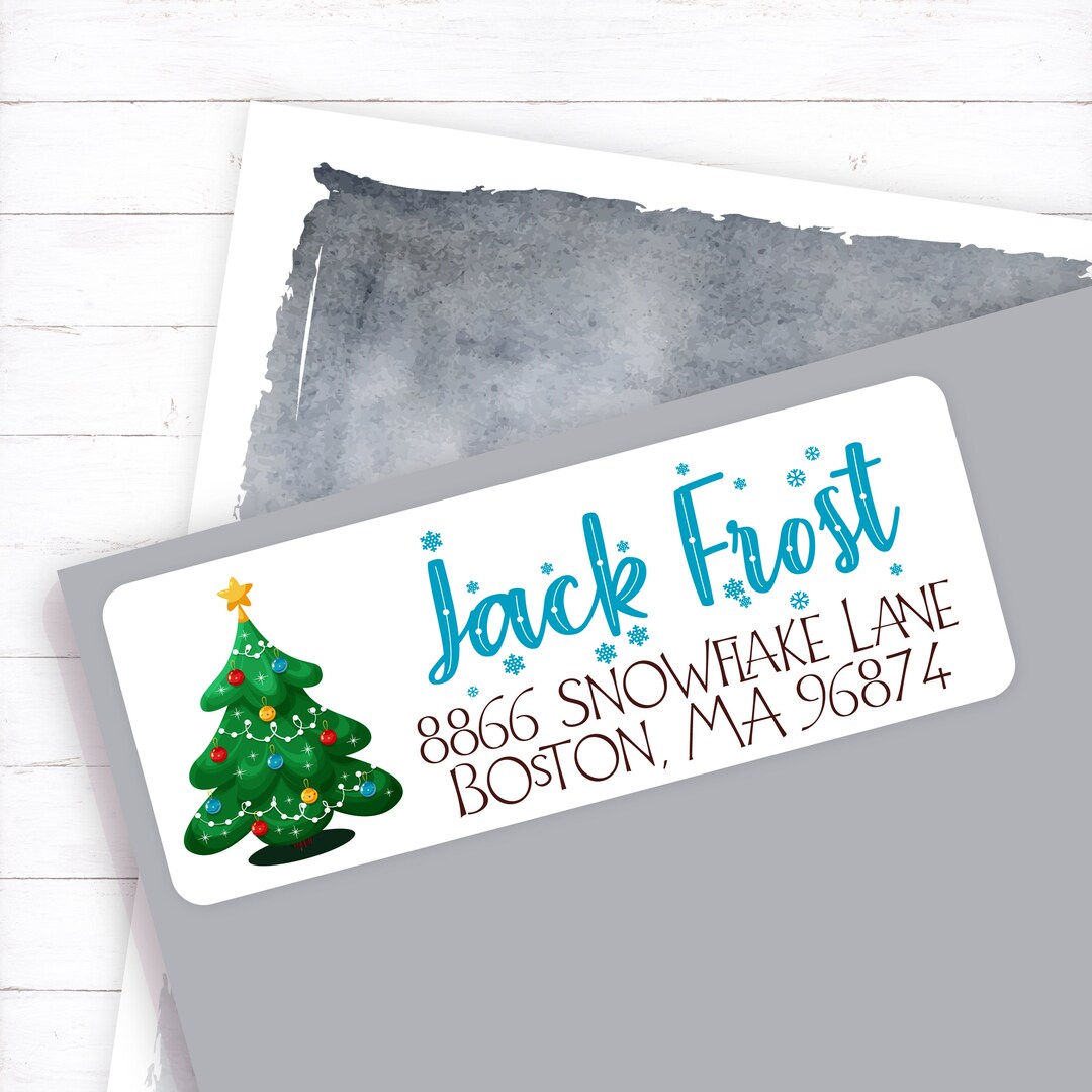 Christmas, Personalized Address, Christmas Address, Return Address ...