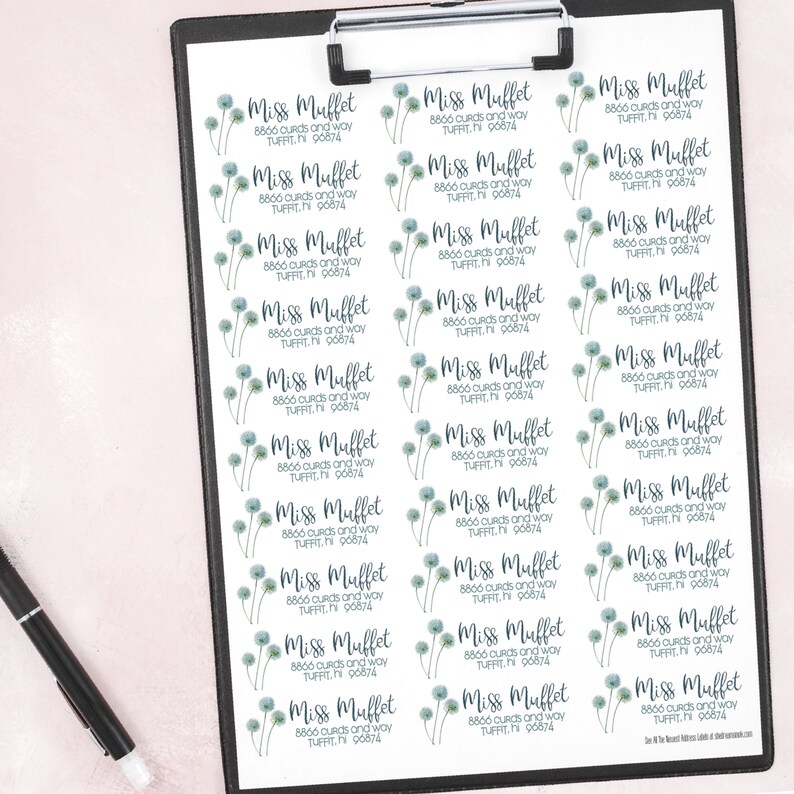 Dandelion Address Label Wild Flower Envelope Label Dandelion | Etsy