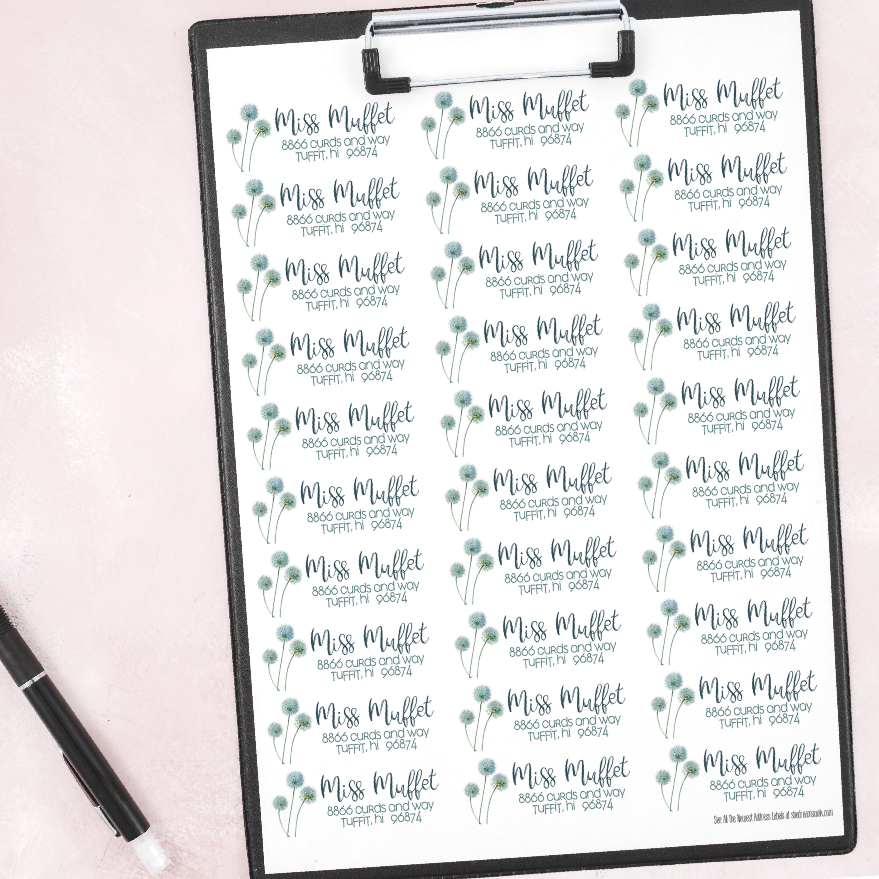 Dandelion Address Label, Wild Flower Envelope Label, Dandelion Wish ...