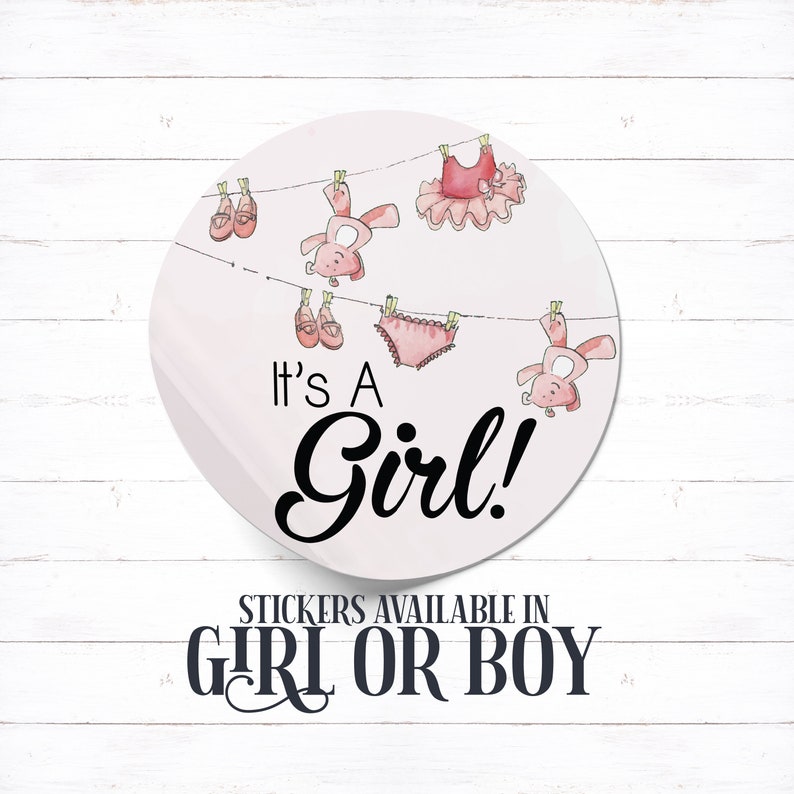 Its A Girl Stickers Round Stickers Baby Shower Labels Baby - Etsy