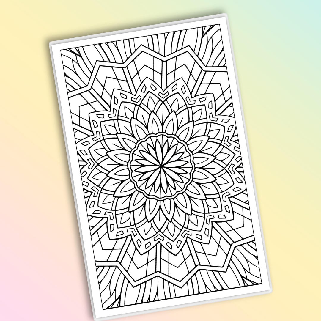 Mandela Coloring Notepad, Adult Coloring Book, Half Page to Color, 5 ...