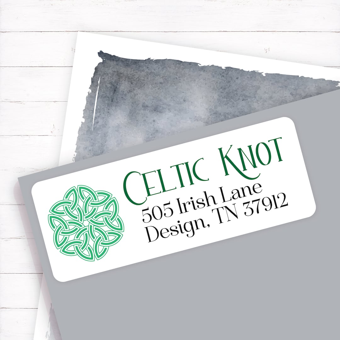 Clean Celtic Knot Address Label, Celtic Custom Return, Irish Address ...
