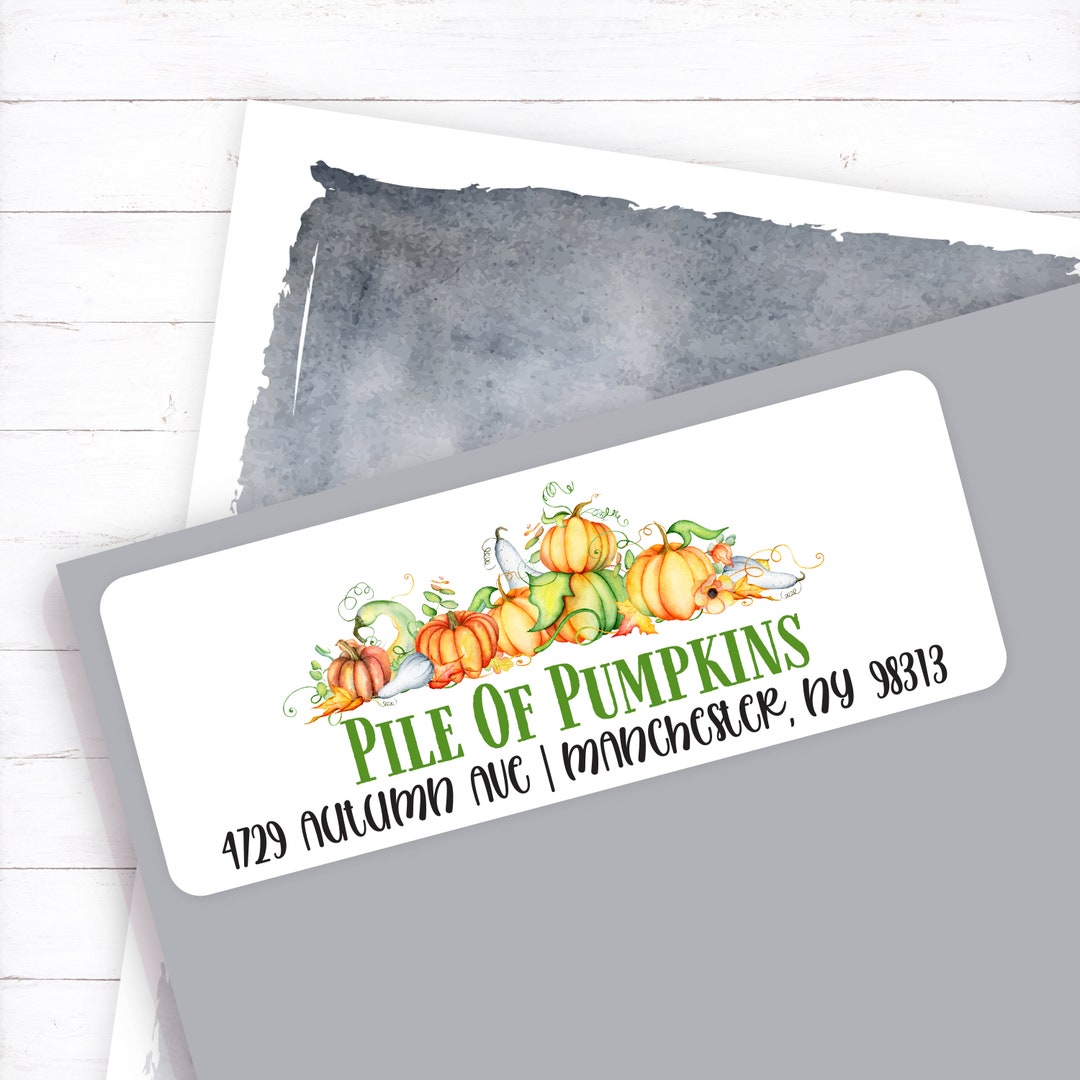 Pumpkin Address Labels, Fall Address Label, Autumn Pumpkin, Fall ...