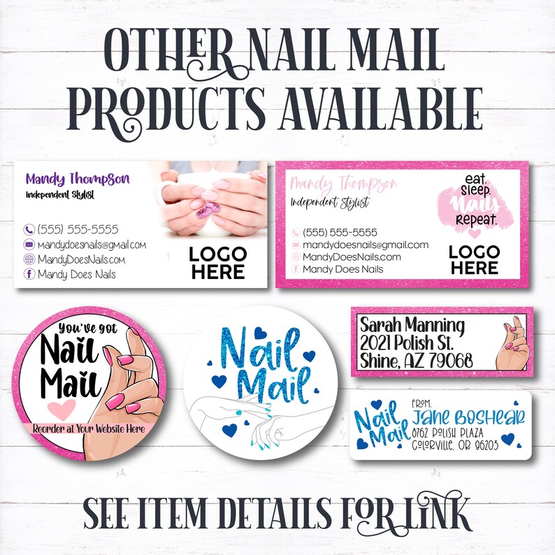 Nail Product Catalog Label With All Your Contact Info on it | Etsy