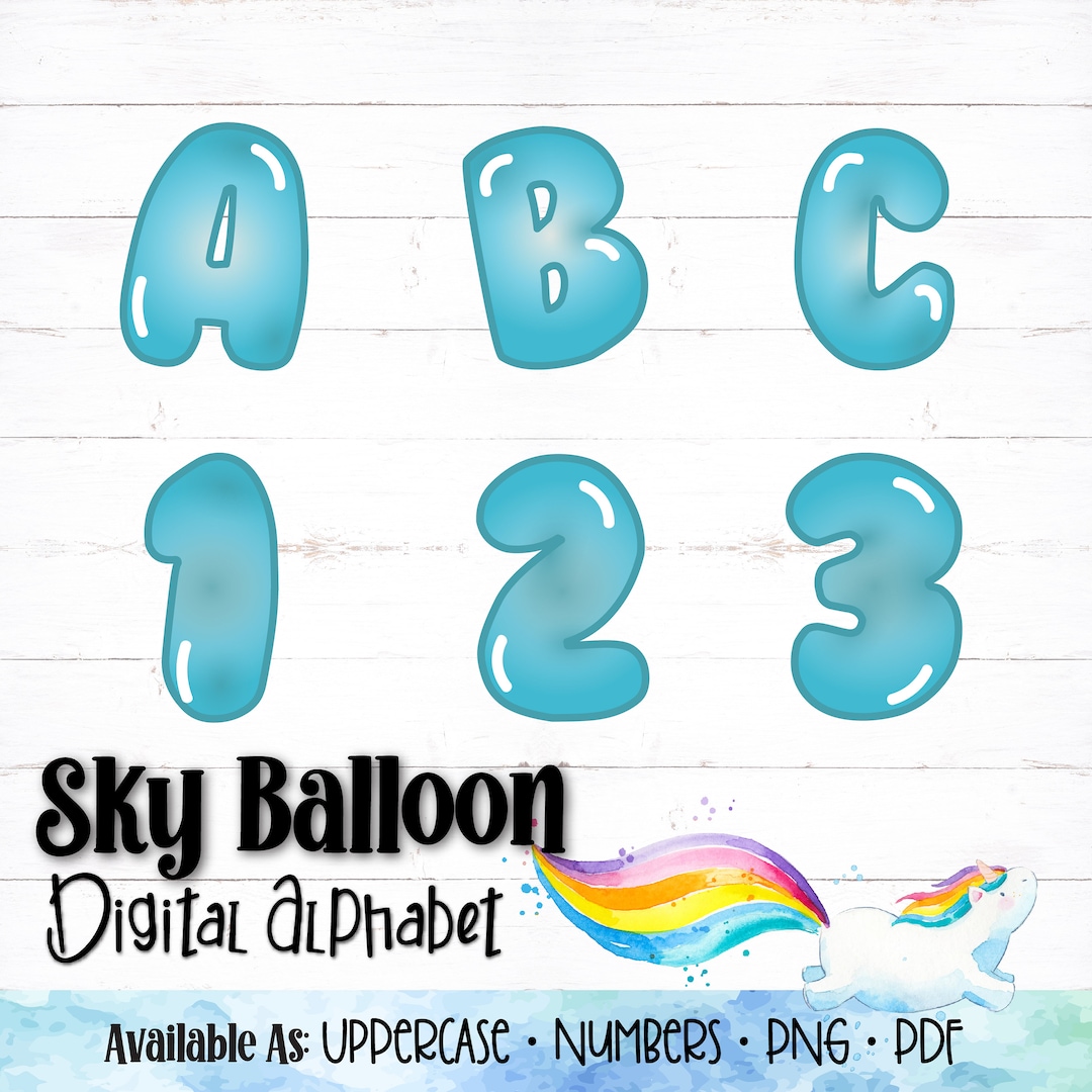 Printable Digital Alphabet Letters, Bubble Letters, Bubble Alphabet ...