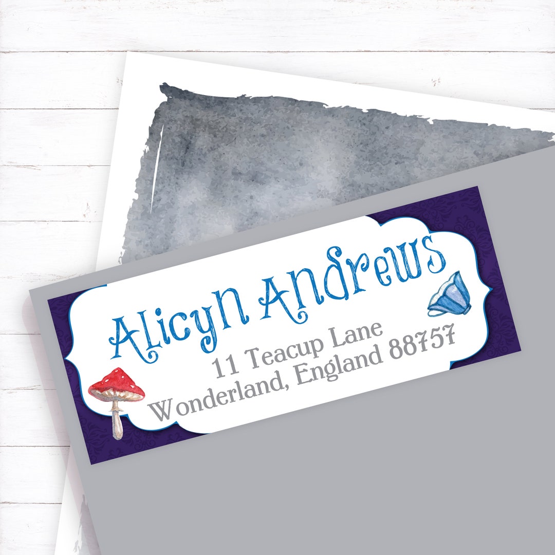 Alice in Wonderland Tea Party Invitation Label, Wonderland Birthday ...