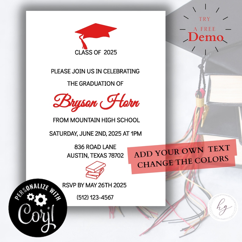 Graduation Party Invitation Template, Printable Graduation Party ...