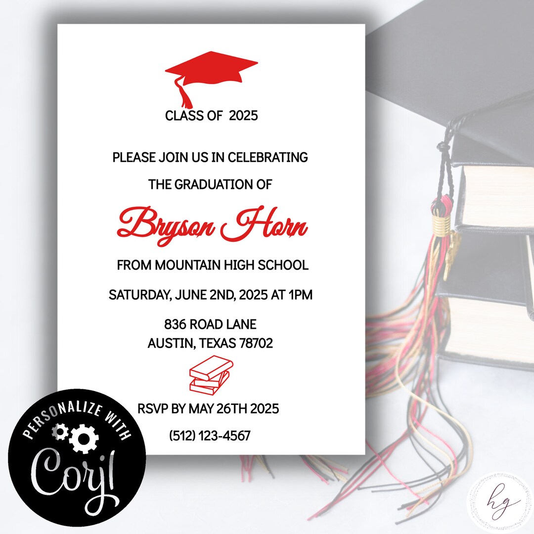 Graduation Party Invitation Template, Printable Graduation Party ...