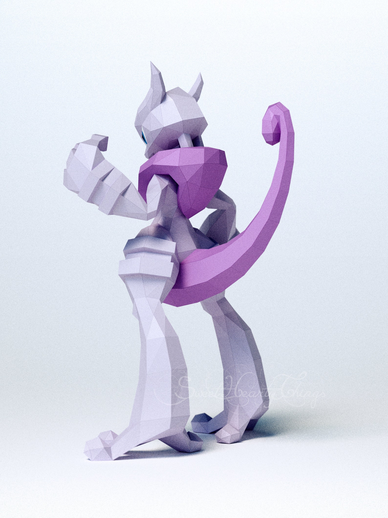 3D papercraft Pokemon Mega Mewtwo-X DIY Templates | Etsy