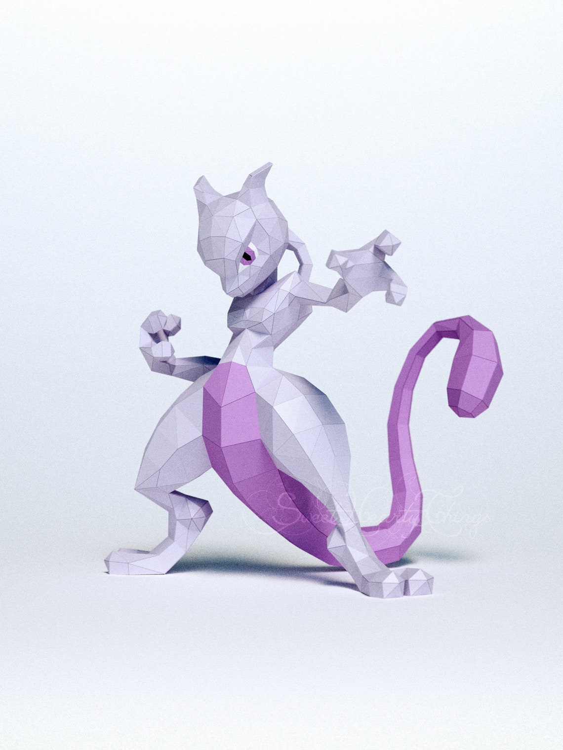 3D papercraft Pokemon Mewtwo DIY Templates Including | Etsy